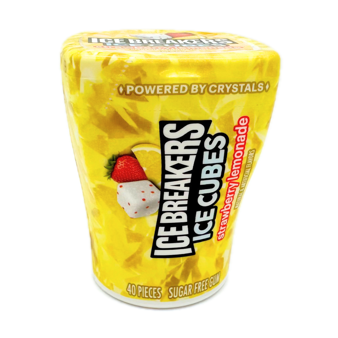 ICE BREAKERS Ice Cubes Strawberry Lemonade Sugarfree Gum - 40pc / 6ct ...