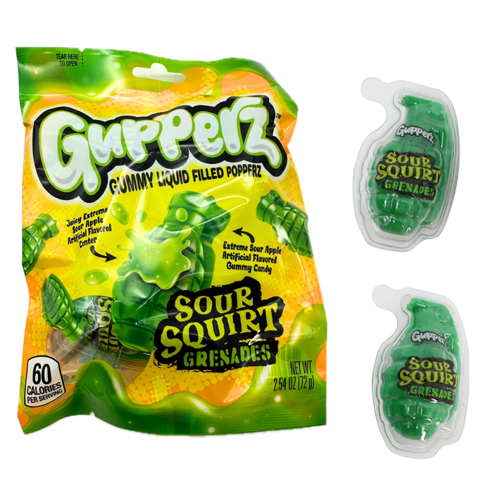 Gupperz Sour Squirt Grenade - 2.54oz – Blair Candy Company