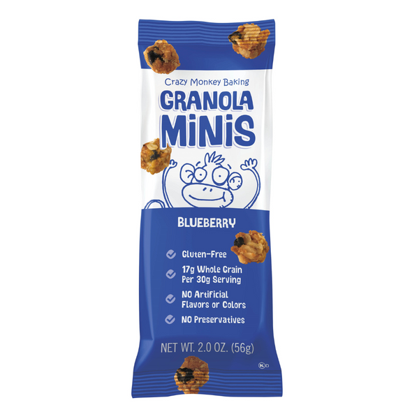 Crazy Monkey Baking Blueberry Granola Minis - 2oz / 12ct – Blair Candy ...
