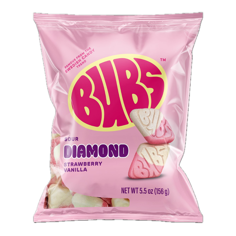 BUBS Sour Strawberry Vanilla Diamond Foam Candy - 5.5oz – Blair Candy ...