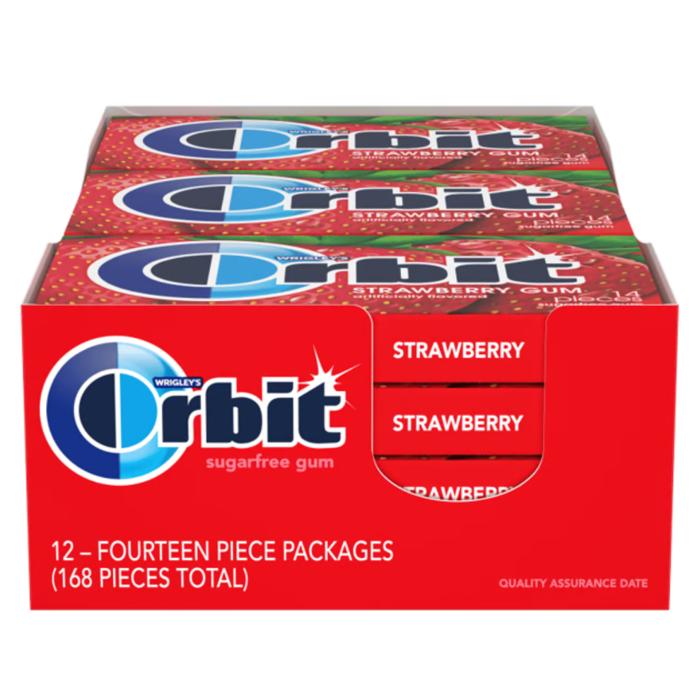 ORBIT Strawberry Sugarfree Gum - 14pc / 12ct – Blair Candy Company