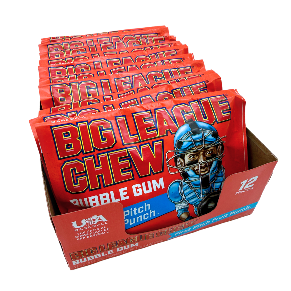 Big League Chew First Pitch Fruit Punch Bubble Gum - 2.12oz / 12ct ...