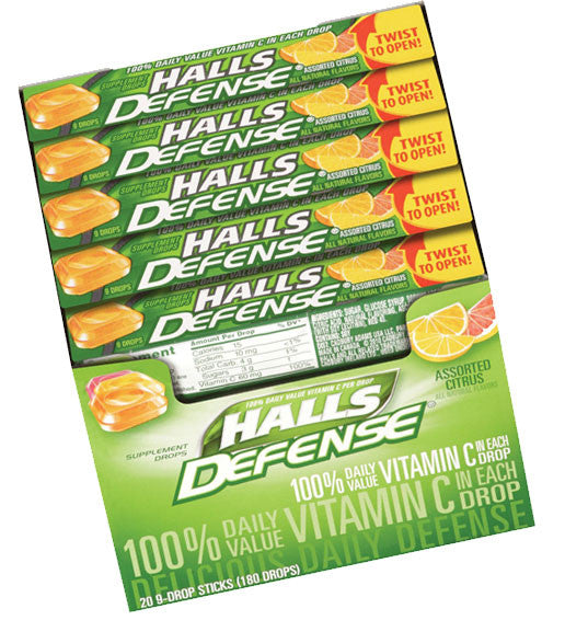 Halls Cough Drops Sticks 20ct - Citrus Vitamin C – Blair Candy Company