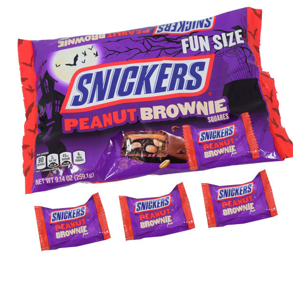 Snickers Peanut Brownie Squares Fun Size 9.14oz Bag – Blair Candy Company