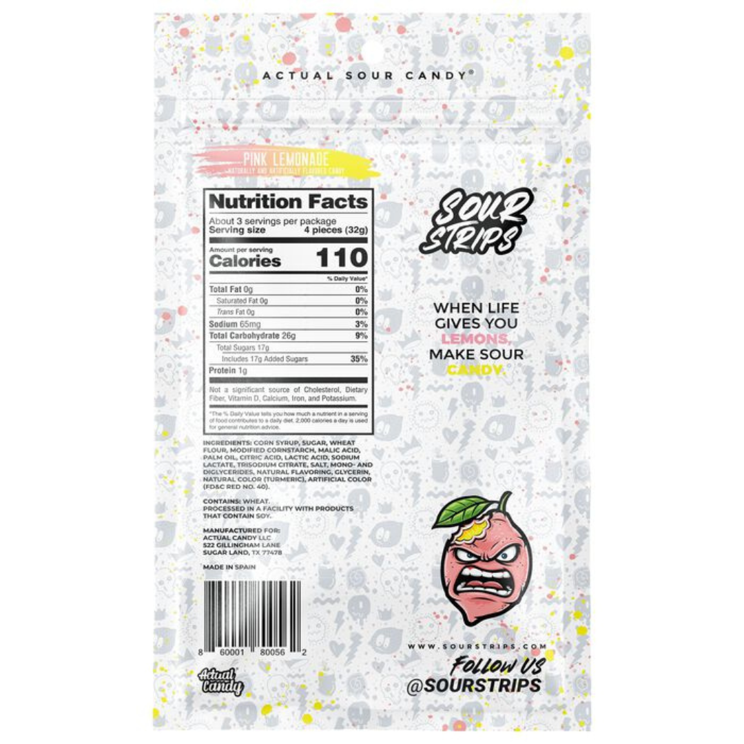 Sour Strips Pink Lemonade - 3.4oz – Blair Candy Company