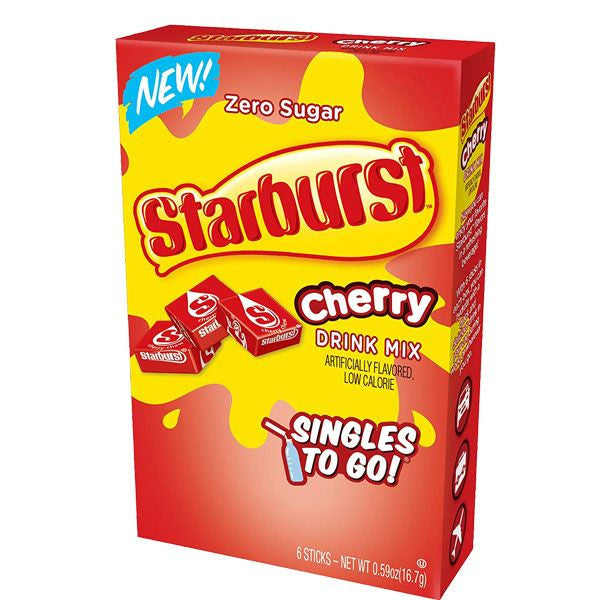 Starburst Singles To Go Zero Sugar Drink Mix, Cherry 6 CT – Blair Candy ...